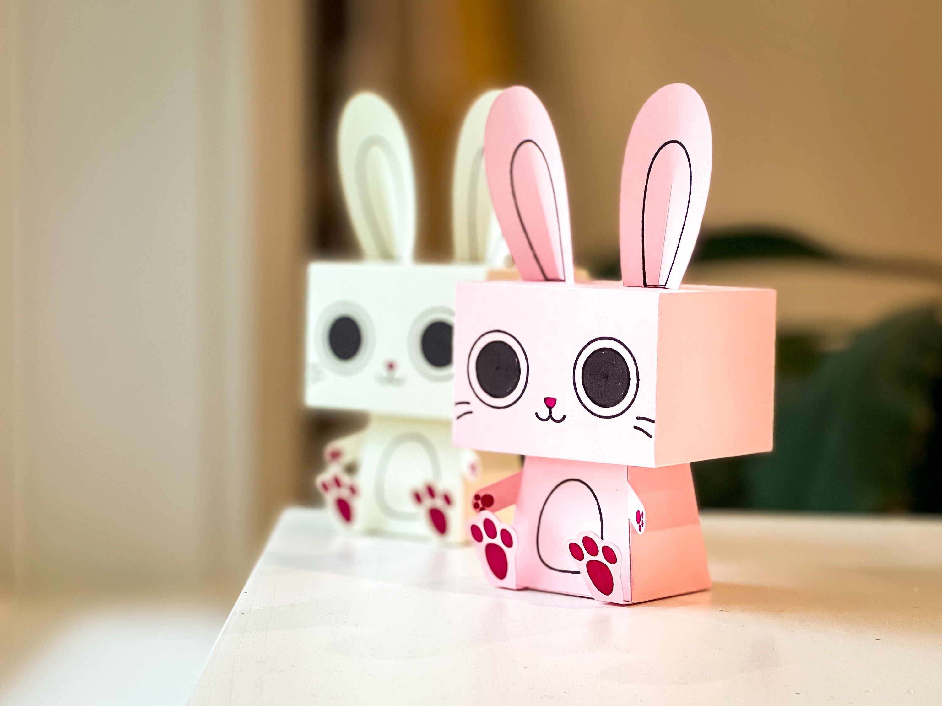 Cube Bunny | Easy Beginner DIY 3D Papercraft Digital SVG Template - Etsy