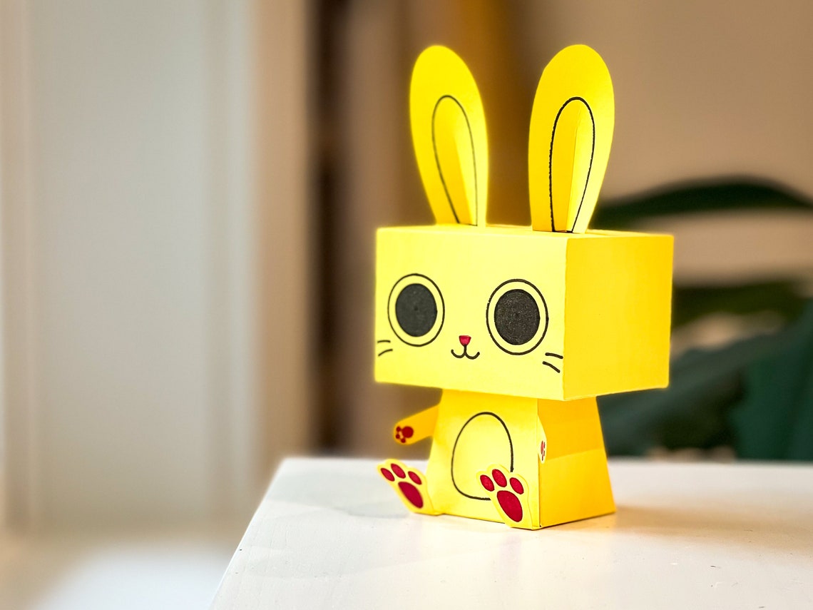 Cube Bunny | Easy Beginner DIY 3D Papercraft Digital SVG Template - Etsy