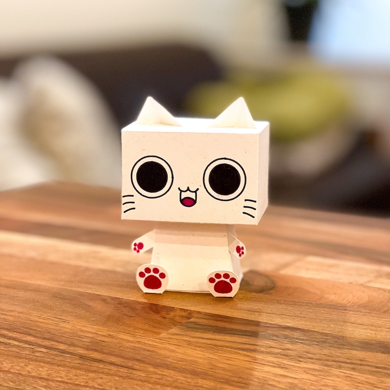 3D Cube Cat | DIY Easy Beginner Papercraft | Digital SVG Template - Etsy