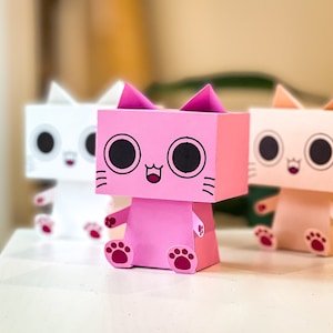 3D Cube Cat DIY Easy Beginner Papercraft Digital SVG Template - Etsy