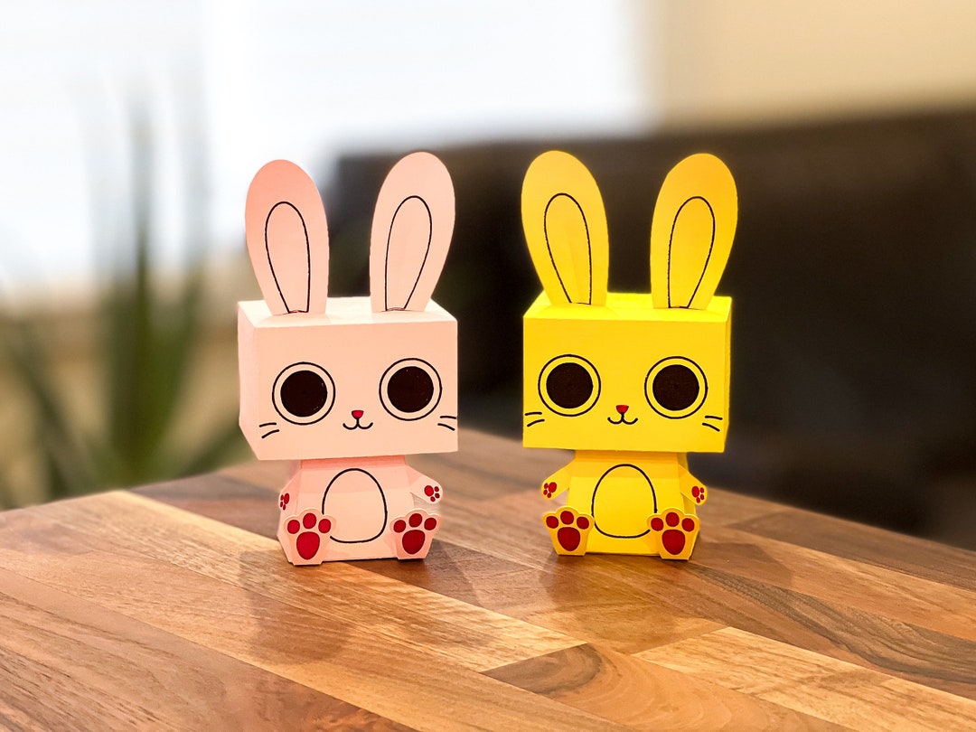 Cube Bunny | Easy Beginner DIY 3D Papercraft Digital SVG Template - Etsy