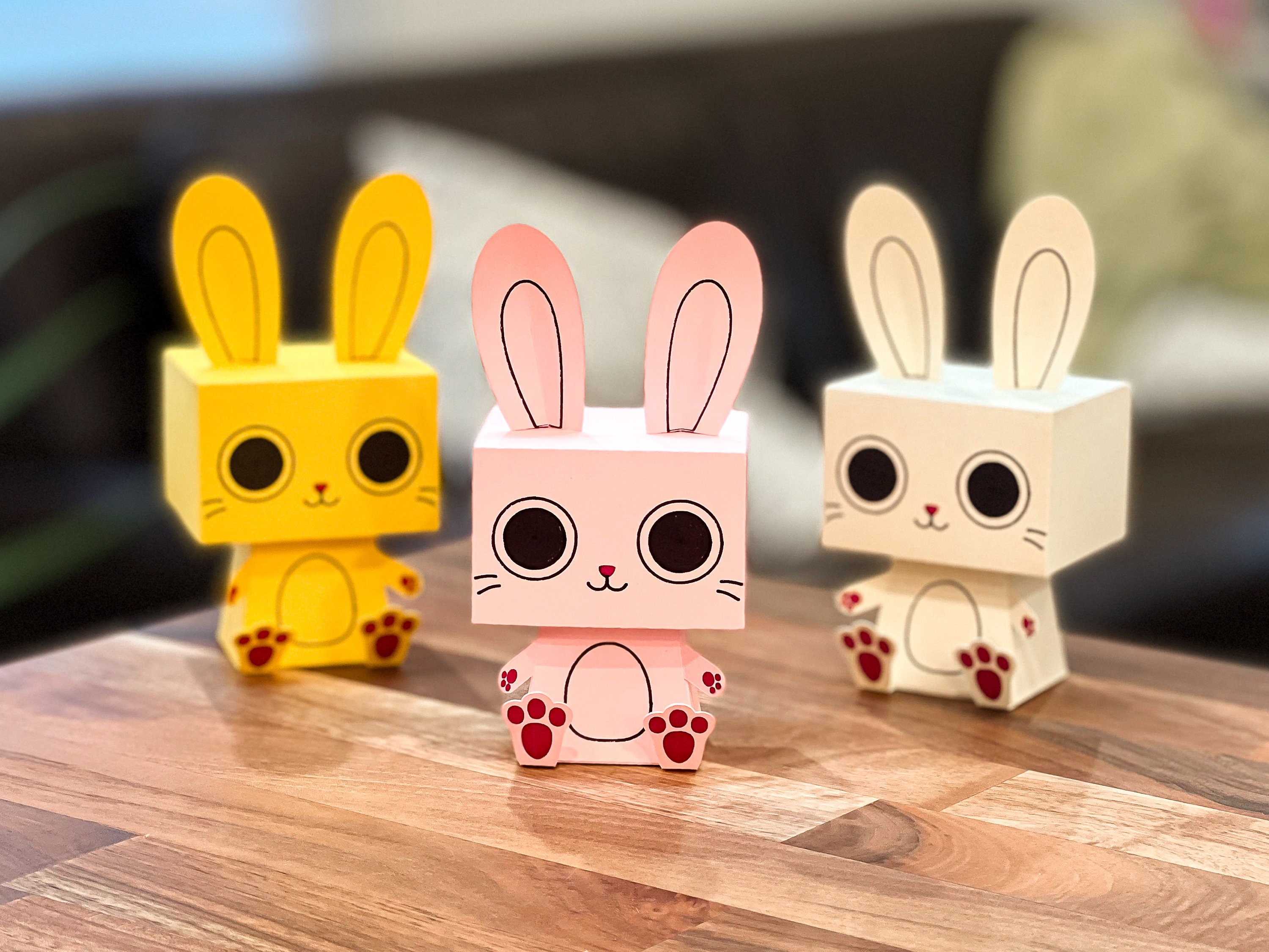 Cube Bunny | Easy Beginner DIY 3D Papercraft Digital SVG Template - Etsy