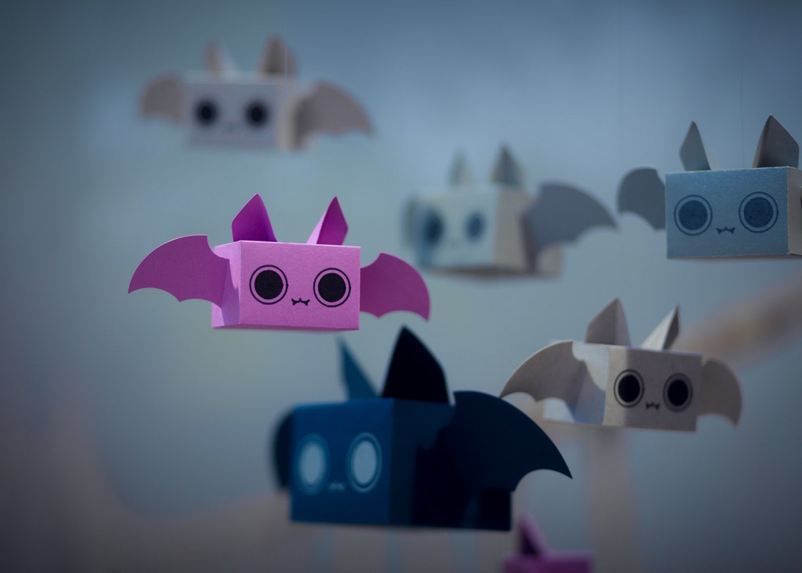 Cube Bat | Easy Beginner DIY 3D Papercraft Digital SVG Template - Etsy