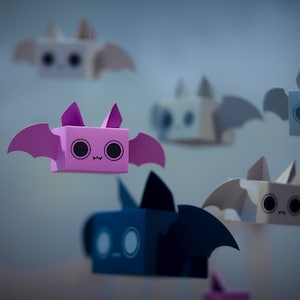 Cube Bat | Easy Beginner DIY 3D Papercraft Digital SVG Template - Etsy