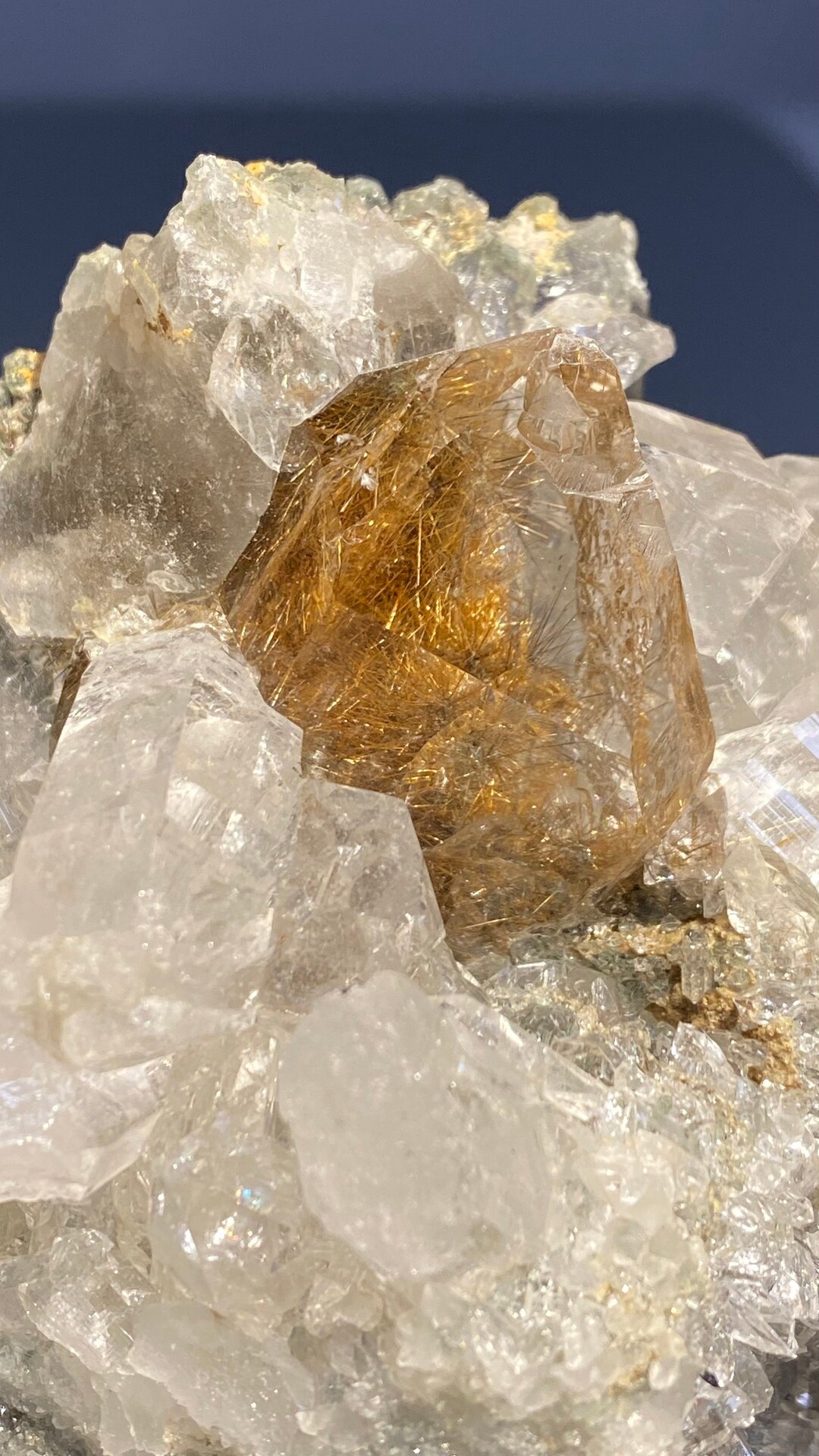 Incredible Rutilated Himalayan Quartz Cluster, Anatase, Golden Rutile ...