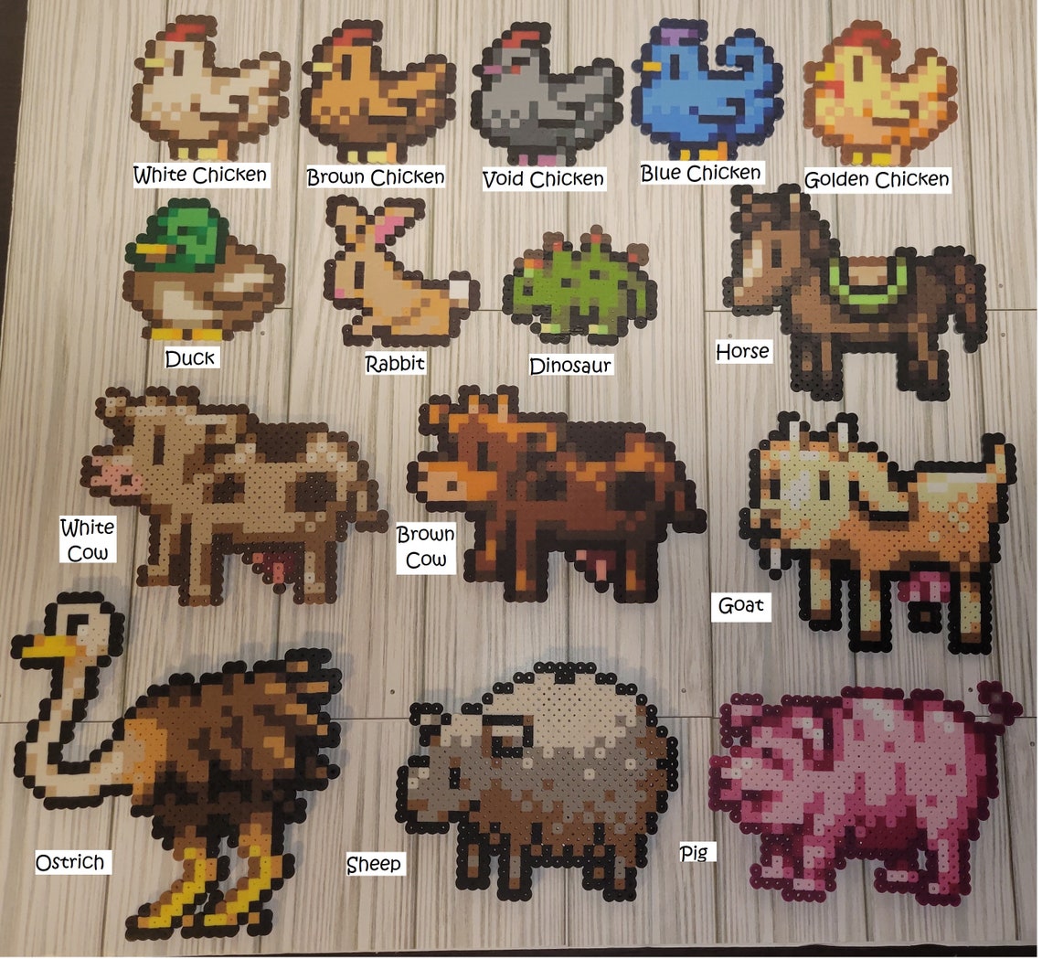 Stardew Valley Farm Animals Perler Bead Crafts - Etsy