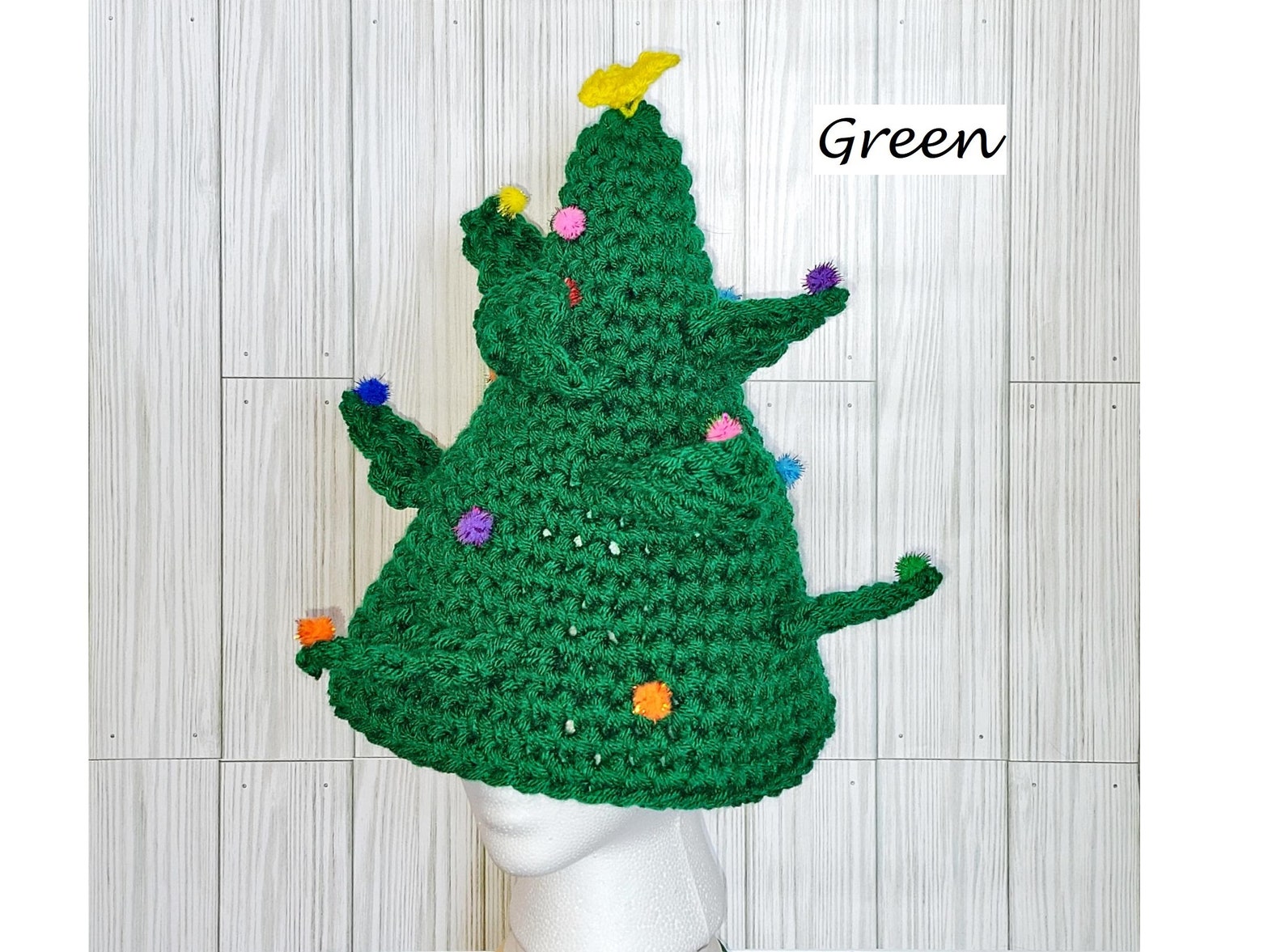 Handmade Crochet Christmas Tree Hats - Etsy