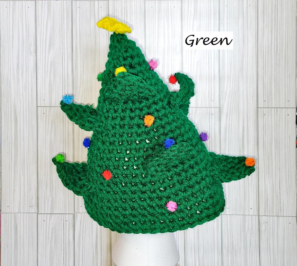 Handmade Crochet Christmas Tree Hats - Etsy
