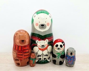 Teddy Bear Nesting Dolls - Etsy