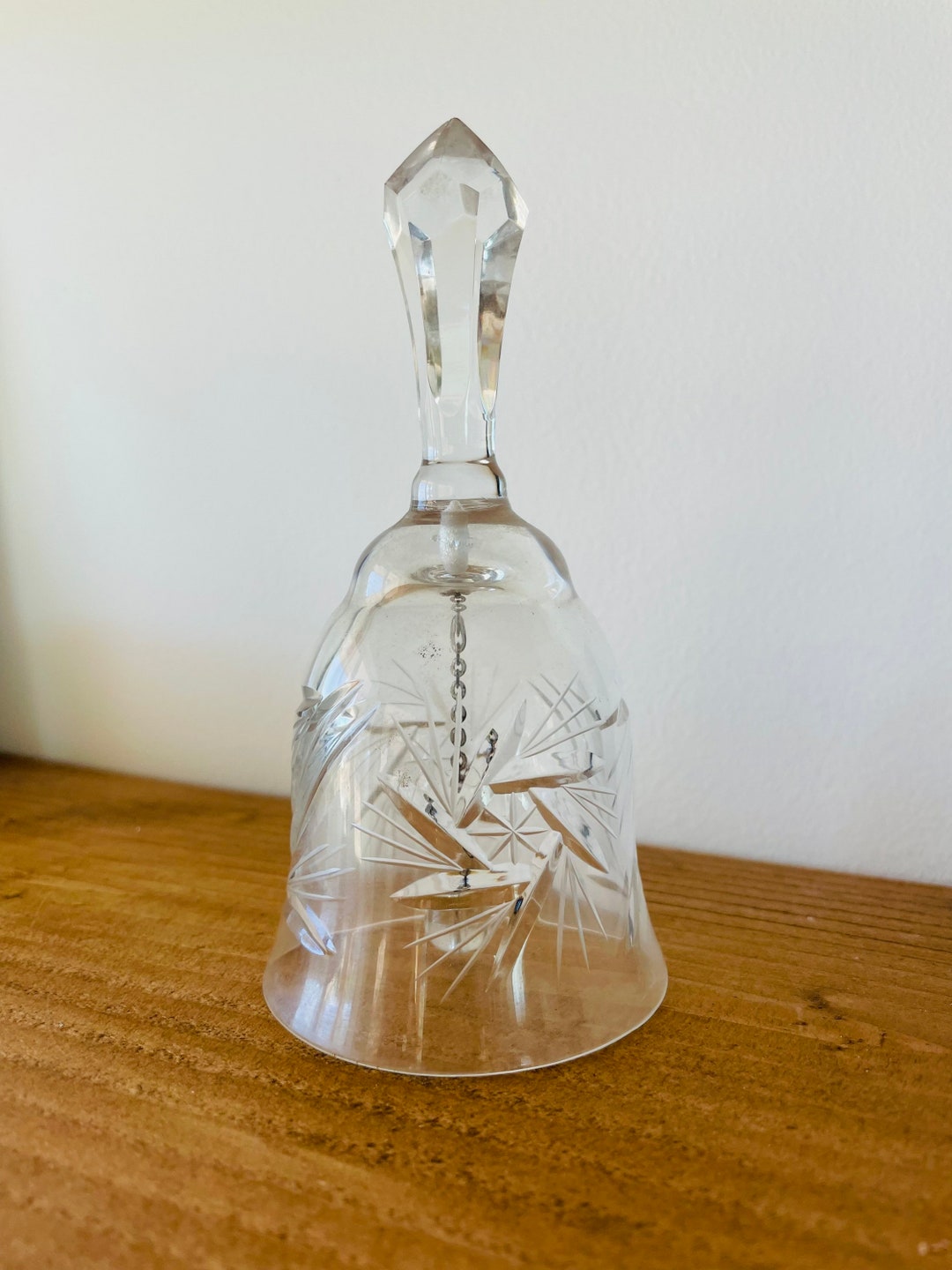 Pinwheel Cut Crystal Glass Bell - Etsy