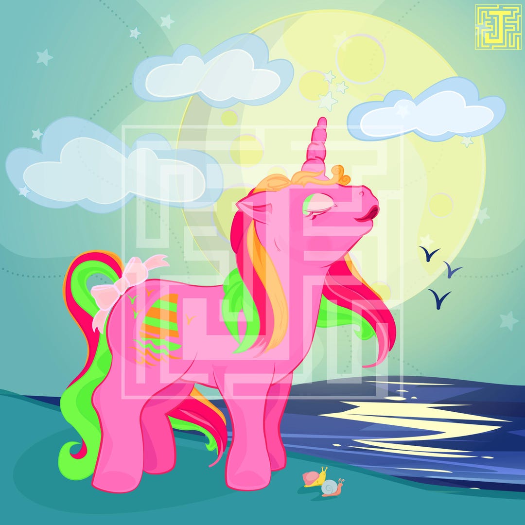 MY LITTLE PONY Digital - Junicorn2023 Hula Hula 35x35cm - Etsy