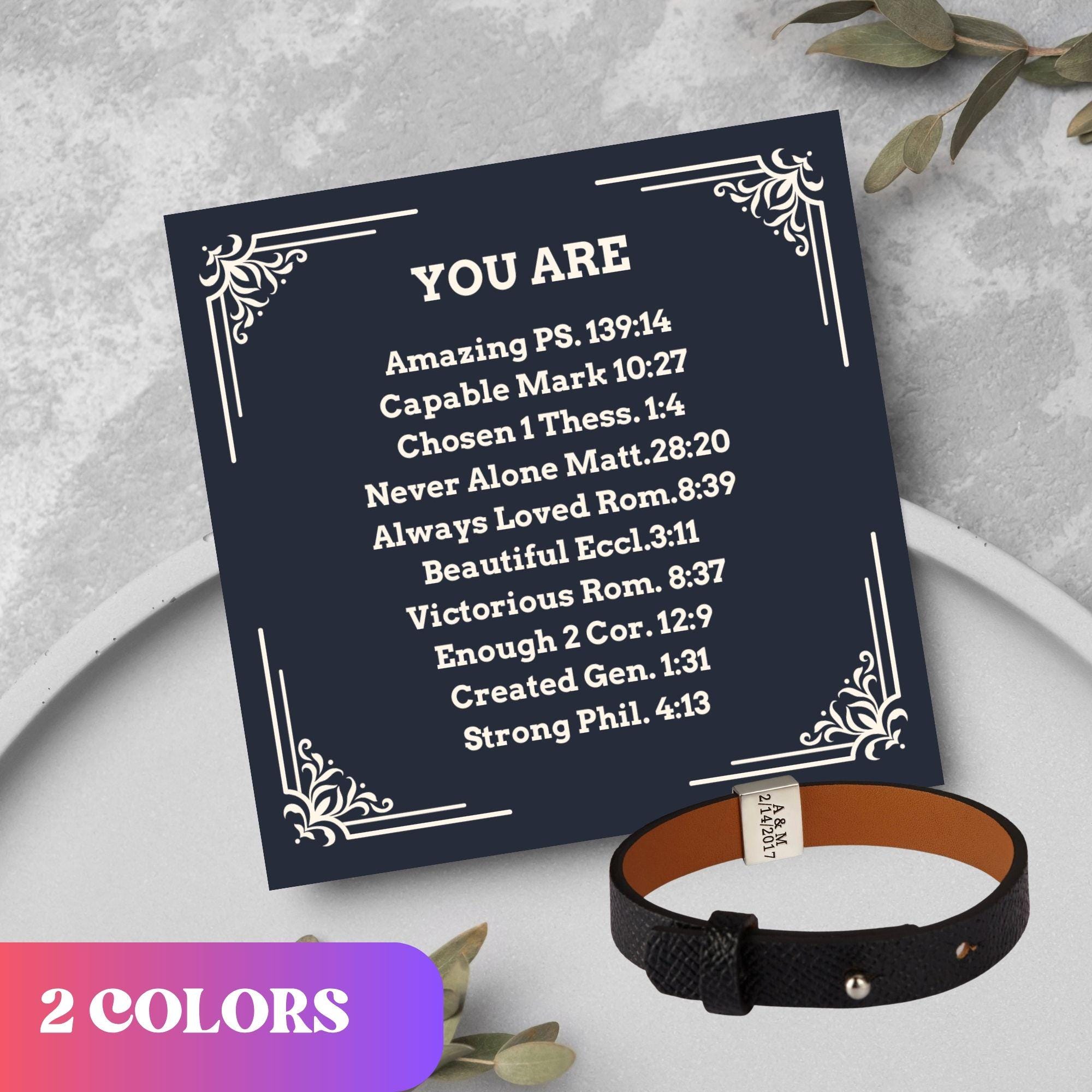 Christian Bracelet for Men, Scripture Verse Gift,custom Engraved ...