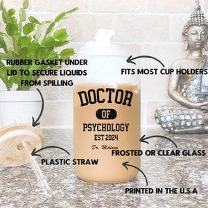 Doctor of Psychology Frosted Glass Tumbler Personalized Gift for Psyd ...