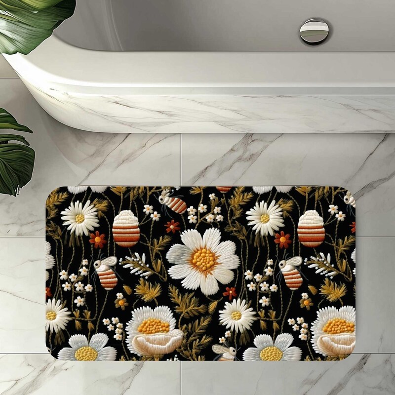 Daisy Bath Mat - Etsy