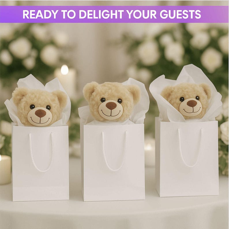 Personalized Wedding Favor Teddy Bear Custom Initials Names Date Thank ...