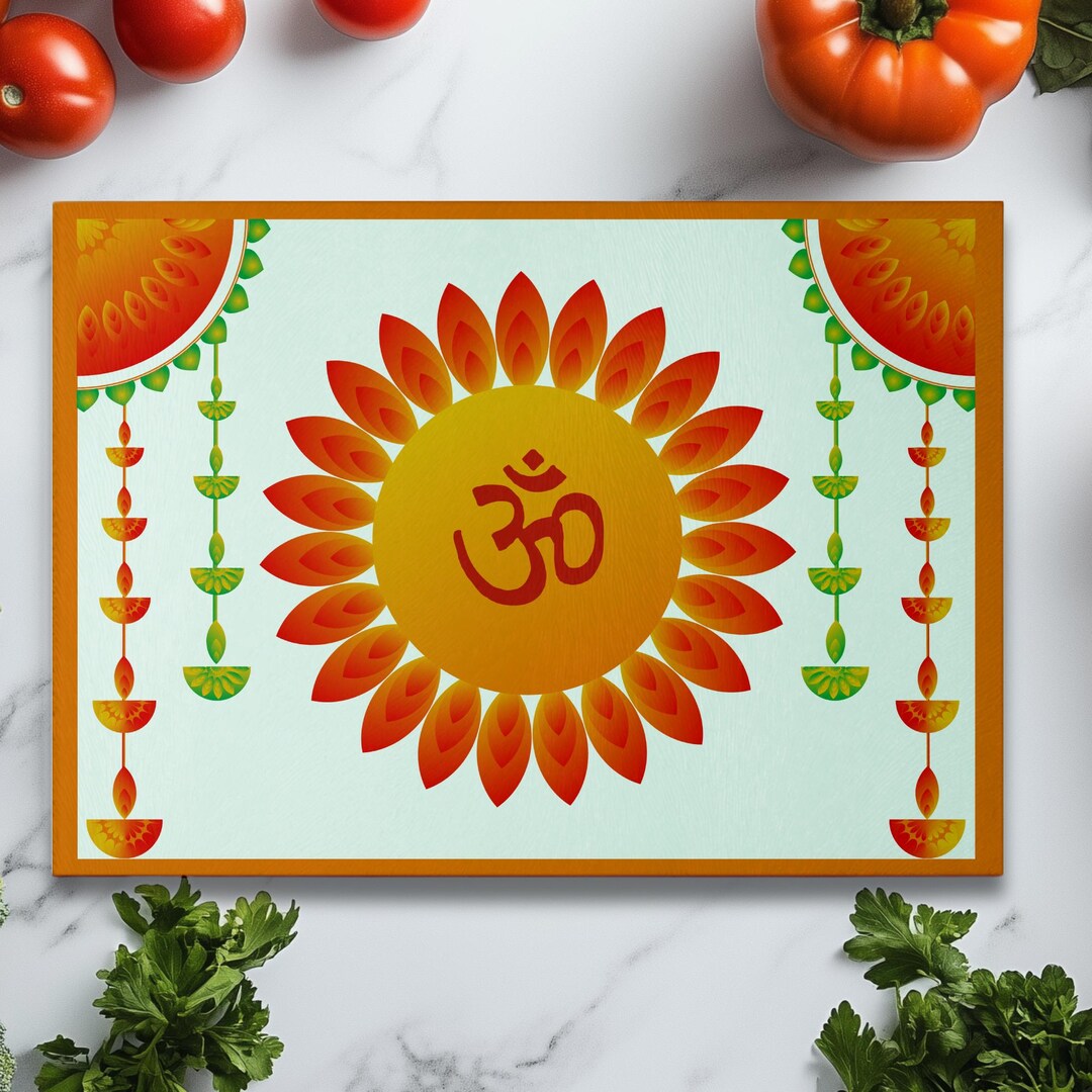 Aum Glass Cutting Board, Ganesha Mandap Diwali Decor, Diwali Gifts ...