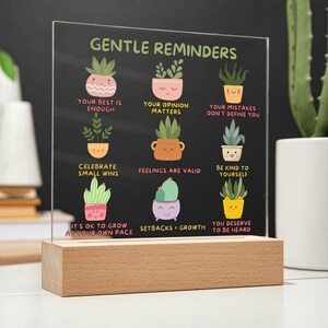 Gentle Reminders Acrylic Plaque Mental Health Art Self Love Reminders ...