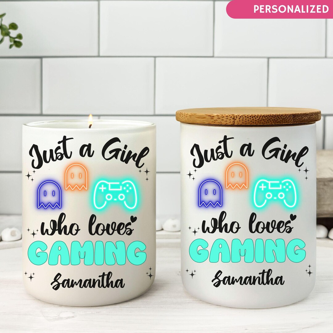 Just a Girl Who Loves Gaming Candle, Gamer Girl Gift, Video Game Candle ...