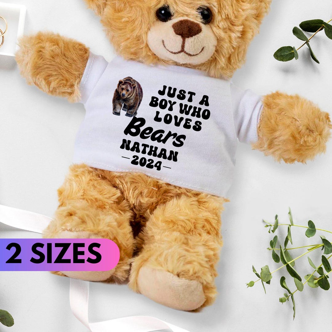 Personalized Bears Teddy Bear, Custom Just a Boy Who Loves Bears ...