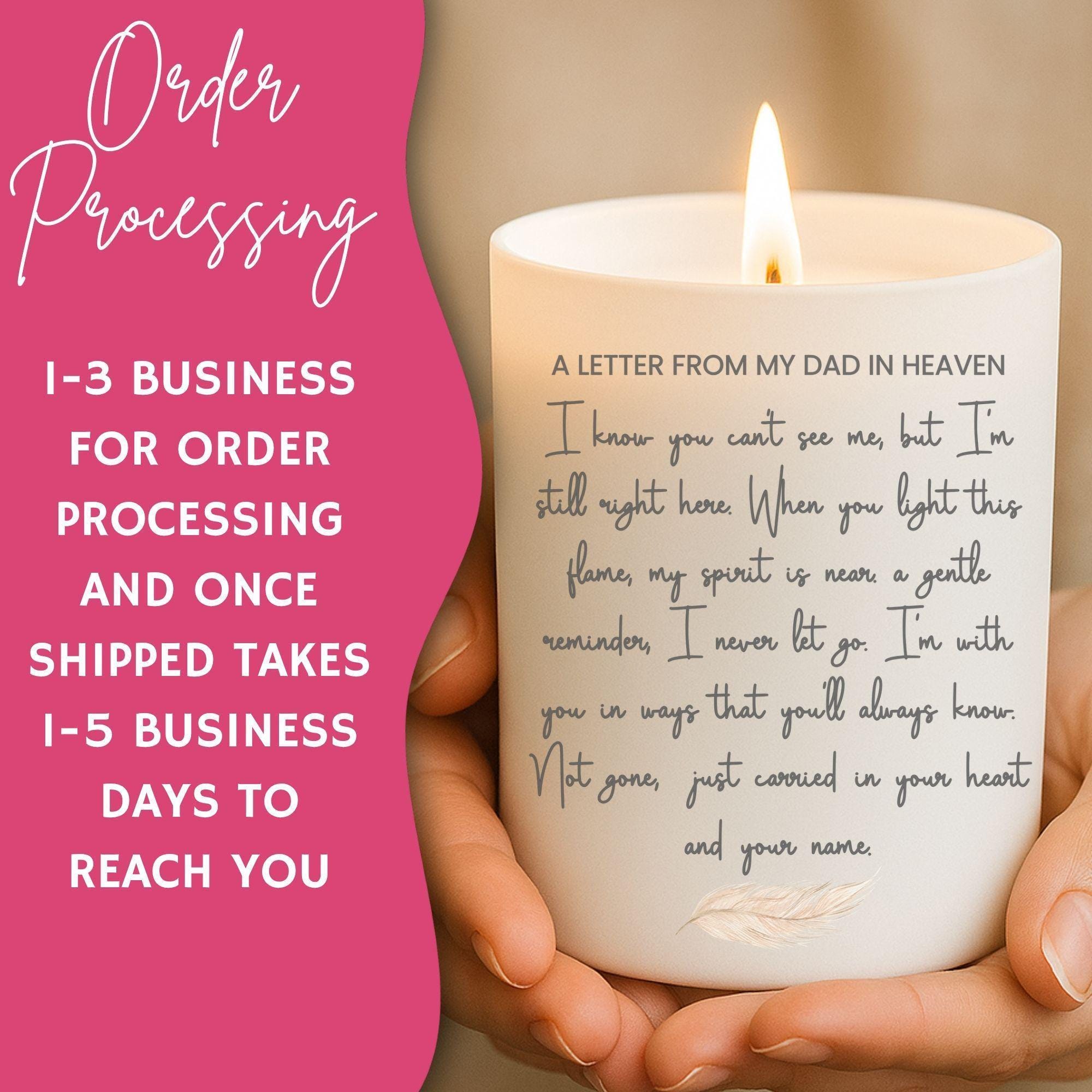 A Letter From My Dad in Heaven Candle Memorial Gift From Dad ...