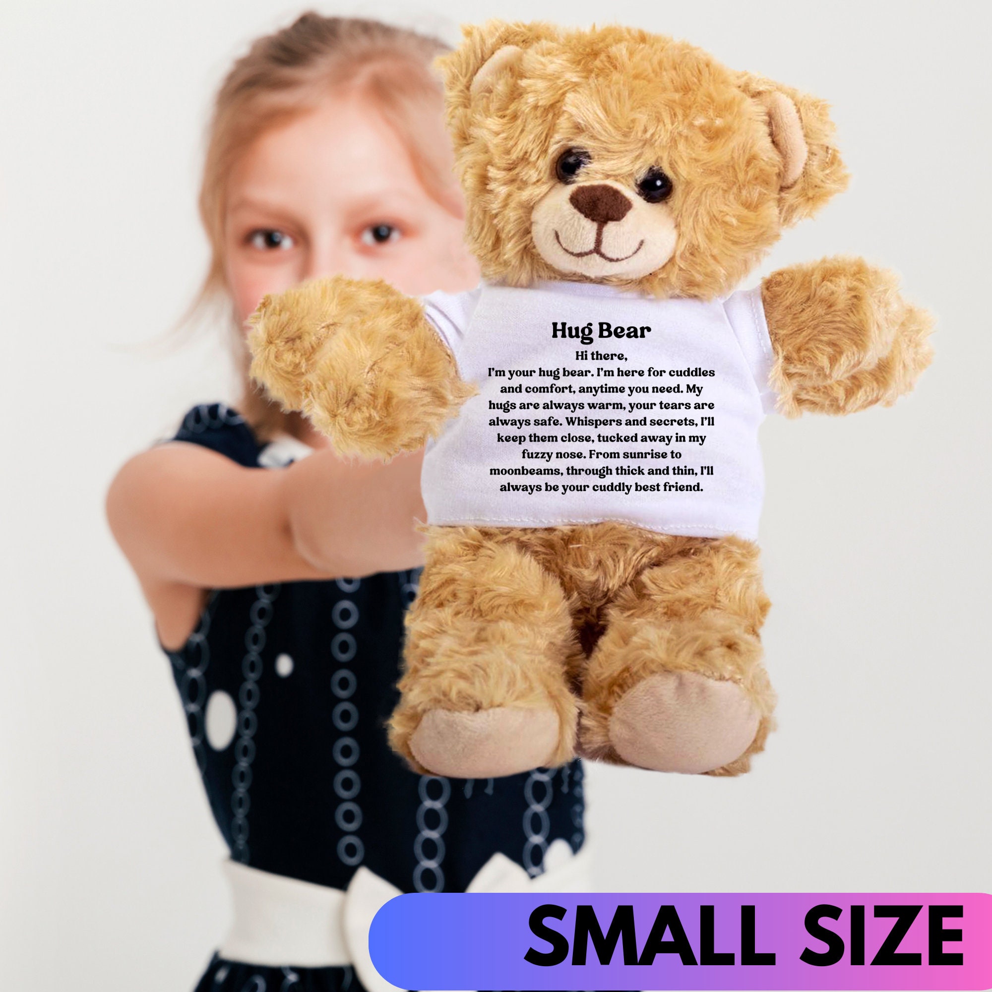 Hug Bear Emotional Support Teddy Bear Thinking of You Gift Plushie ...