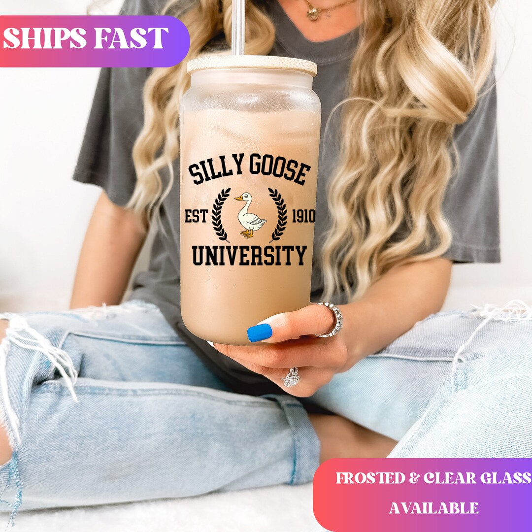 Silly Goose University Iced Coffee Cup Goose Bumps Frosted Coffee ...