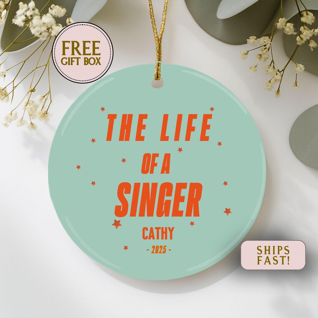 Personalized Singer Ornament, Custom Life of a Singer Holiday Ornament ...