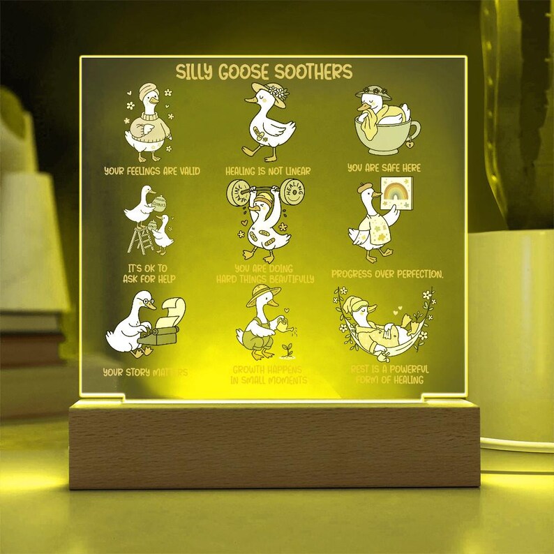 Silly Goose Affirmations Acrylic Sign, Gentle Reminder Therapy Office ...