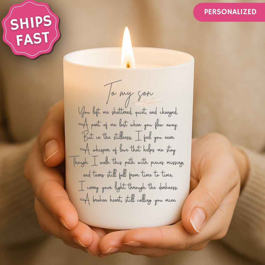 Loss of Son Memorial Candle Personalized Loss of Son Gift From Parent ...