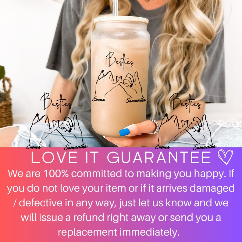 Custom Besties Iced Coffee Cup Personalized Best Friend - Etsy