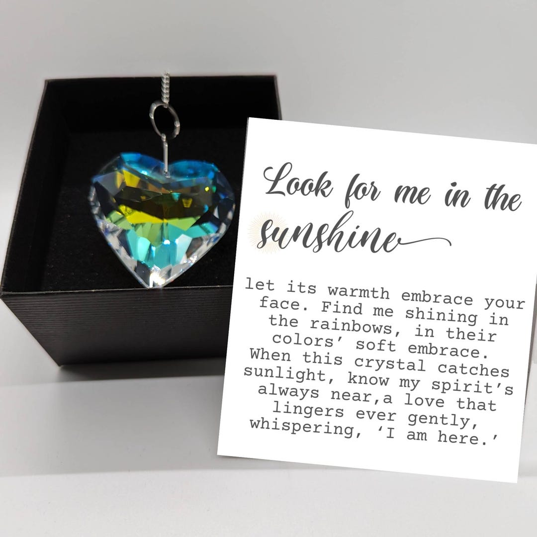 Personalized Sun Catcher Sympathy Gift, Poem Card Memorial Suncatcher ...