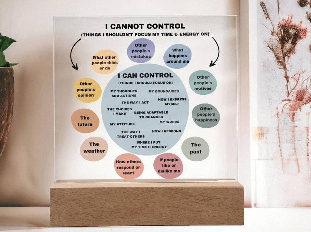 Things I Can Control Acrylic Decor What I Can Control Anxiety LED Light ...