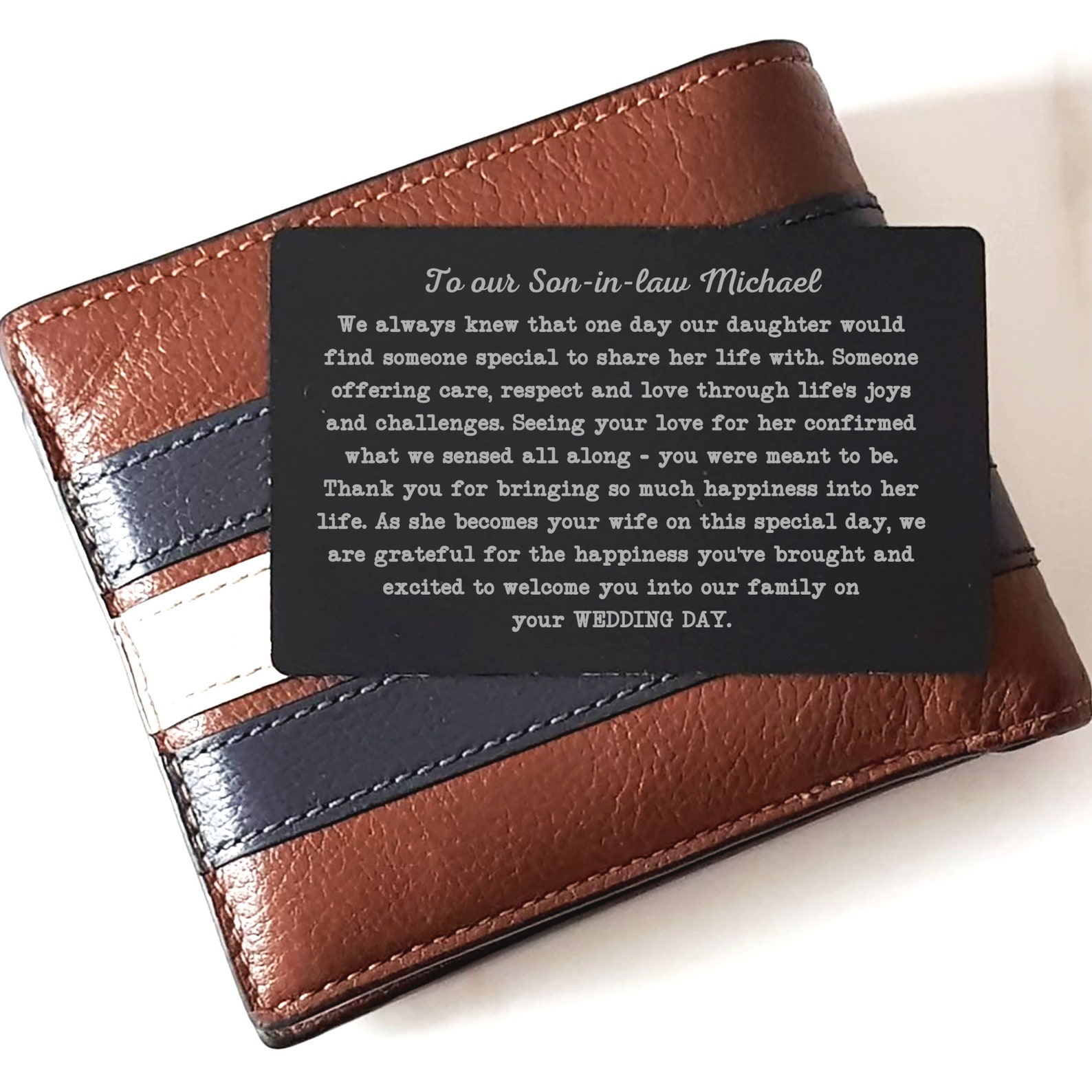 Groom Gift to My Son in Law on His Wedding Day Wallet Insert Card ...