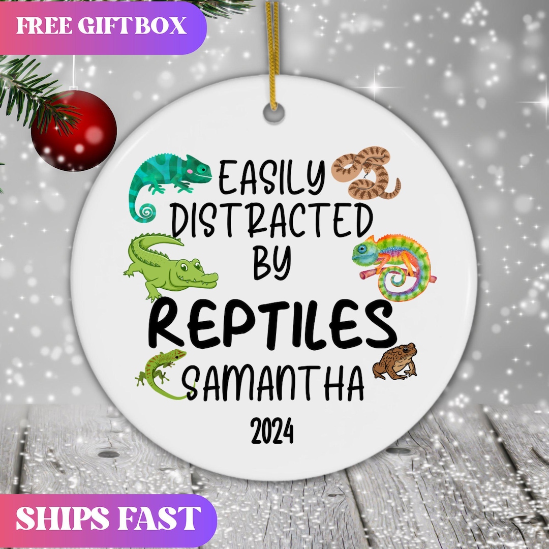 Personalized Reptiles Ornament, Custom Easily Distracted by Reptiles ...