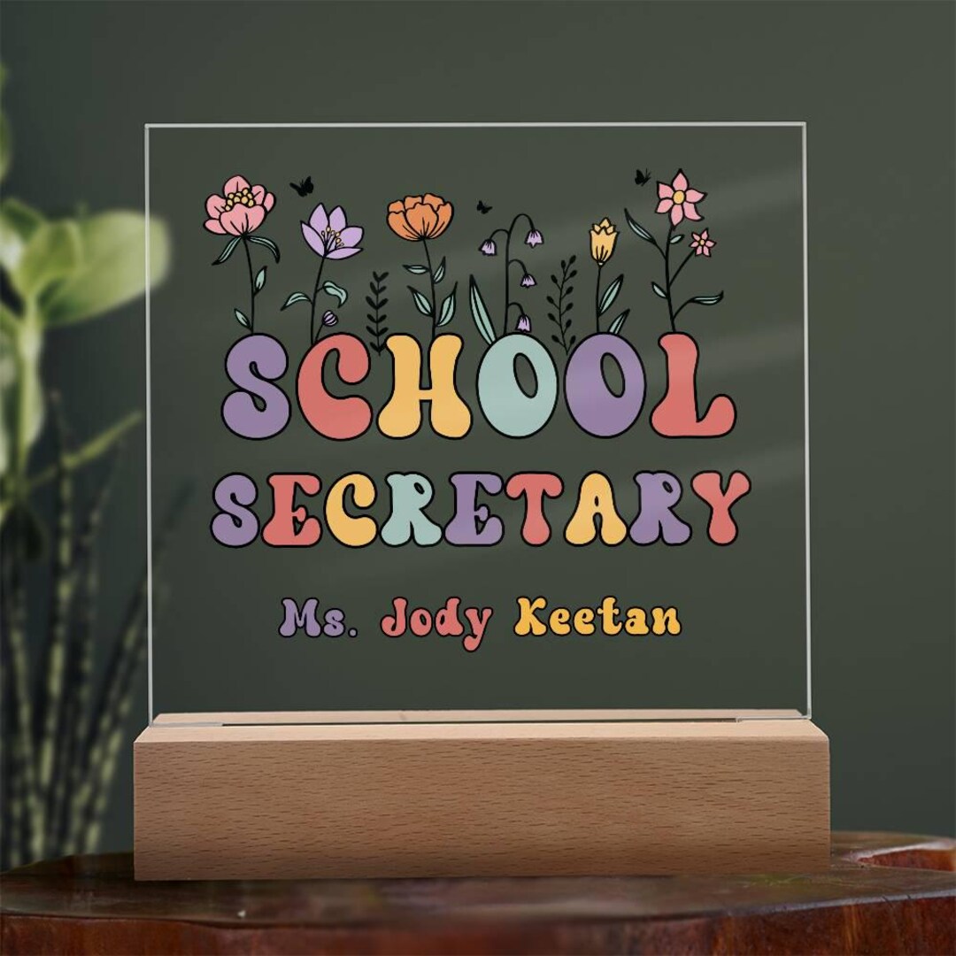 School Secretary Gift Acrylic Plaque Personalized School Secretary ...