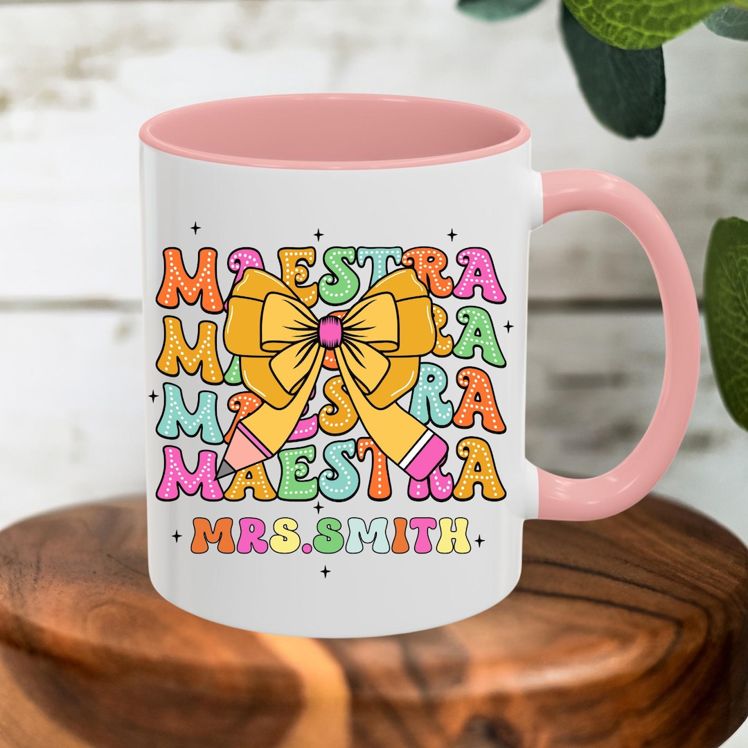 Personalized Maestra Coffee Mug Custom Spanish Teacher Gift for ...