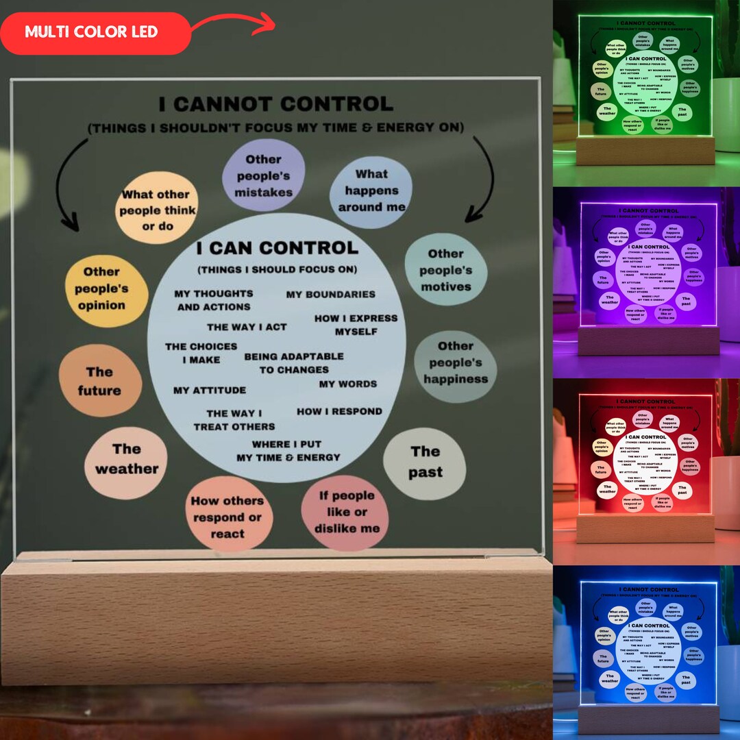Things I Can Control Acrylic Decor What I Can Control Anxiety LED Light ...