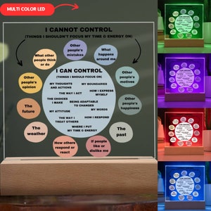 Things I Can Control Acrylic Decor What I Can Control Anxiety LED Light ...