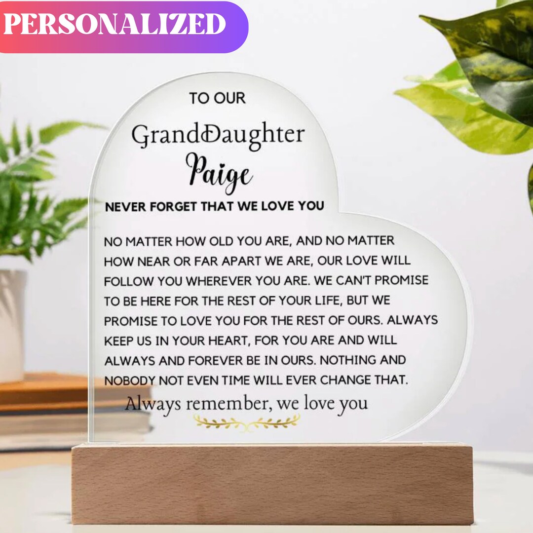 Personalized Granddaughter Acrylic Plaque Custom Grandchild Keepsake ...