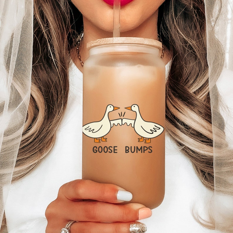 Silly Goose Iced Coffee Cup Goose Bumps Frosted Coffee Tumbler With ...