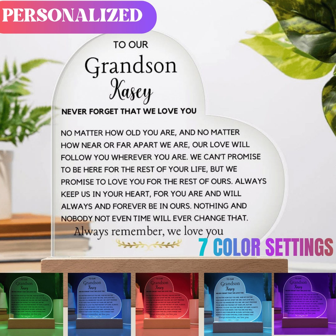 Personalized Grandson Acrylic Plaque Custom Grandchild Keepsake From ...