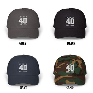40th Birthday Embroidered Hat, Est. 1985 Baseball Cap, Fortieth ...