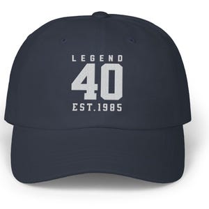 40th Birthday Embroidered Hat, Est. 1985 Baseball Cap, Fortieth ...