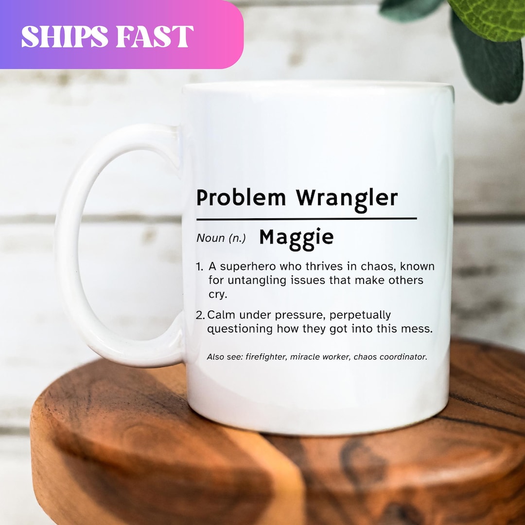 Funny Office Mug for Coworker, Problem Solver Gift, Chaos Coordinator ...