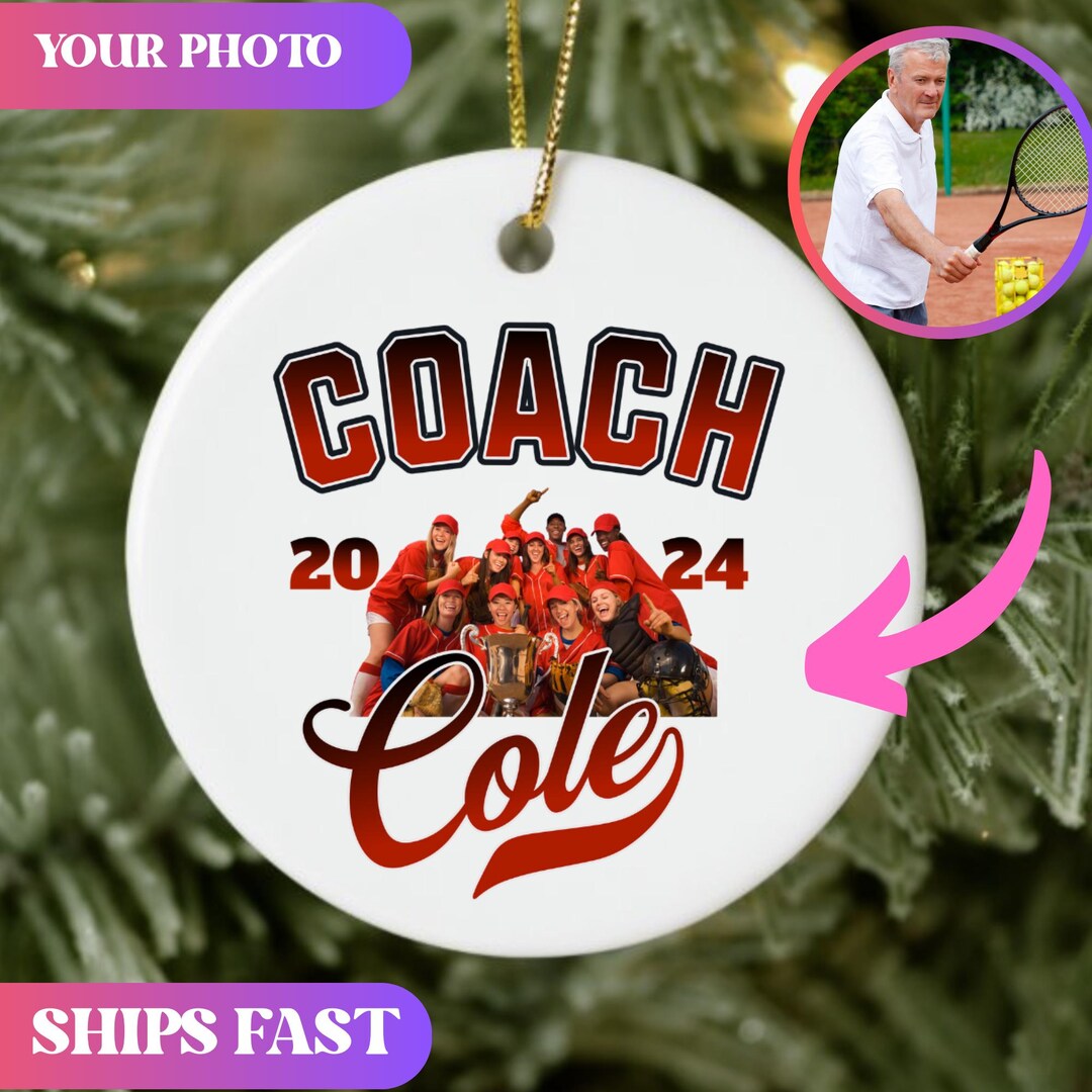Custom Photo Softball Coach Ornament With Name Girls Softball Team Gift ...