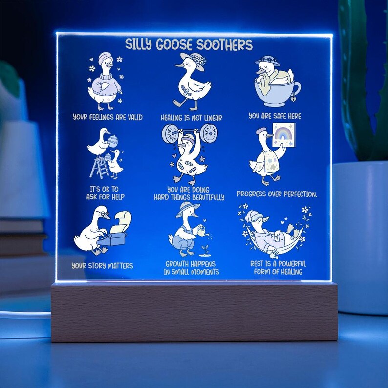 Silly Goose Affirmations Acrylic Sign, Gentle Reminder Therapy Office ...