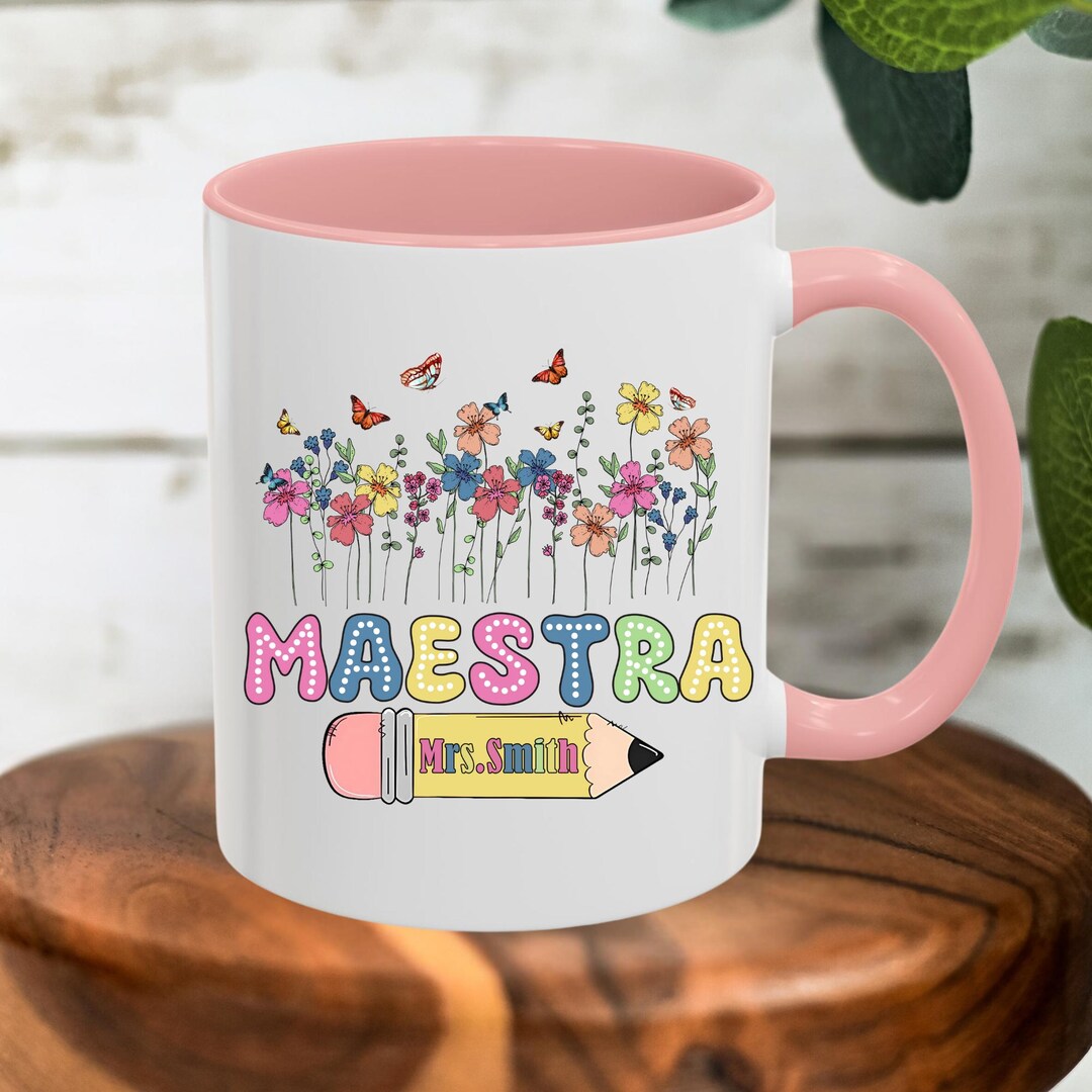 Personalized Maestra Coffee Mug Custom Spanish Teacher Gift for ...
