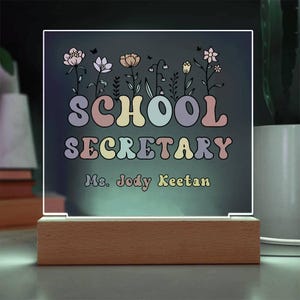 School Secretary Gift Acrylic Plaque Personalized School Secretary ...