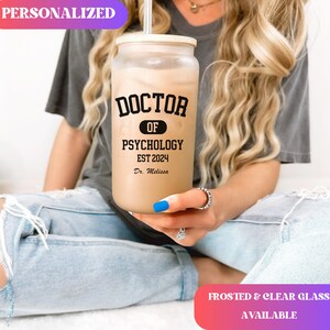 Doctor of Psychology Frosted Glass Tumbler Personalized Gift for Psyd ...