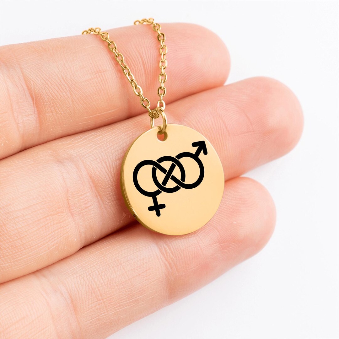 Bisexual Necklace Subtle Bisexual Pendant Genderfluid Jewelry Bi Merch ...